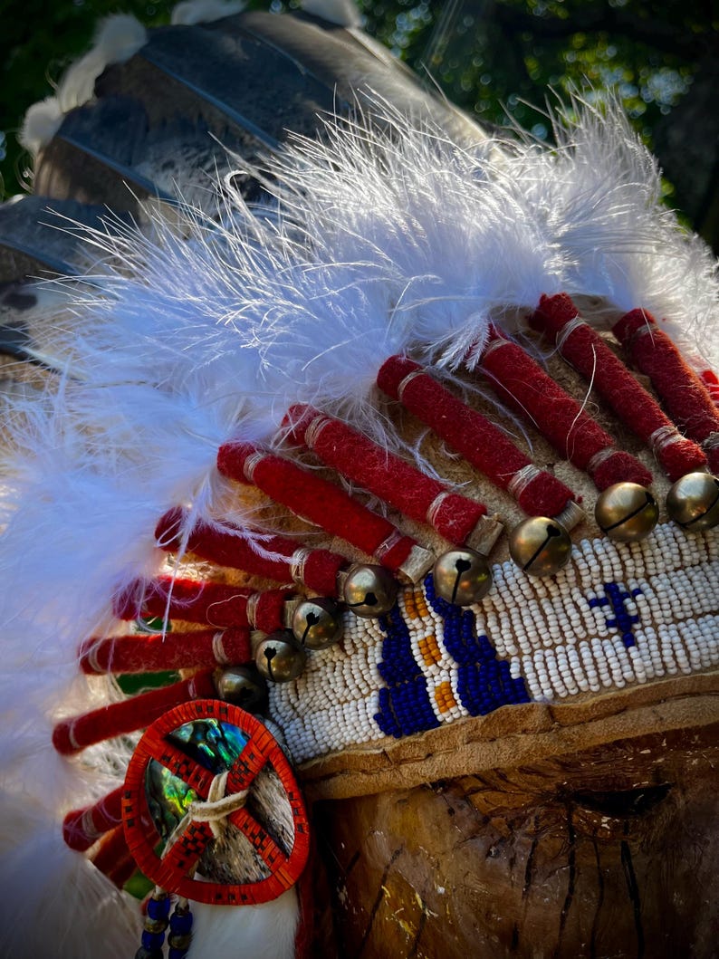 War Bonnet Plains Indian Style | Handmade Feather Headdress | Powwow ...
