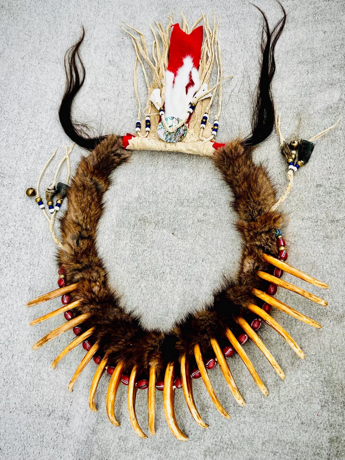 Plains Indian Style Grizzly Bear Claw Necklace - Bold, Traditional ...