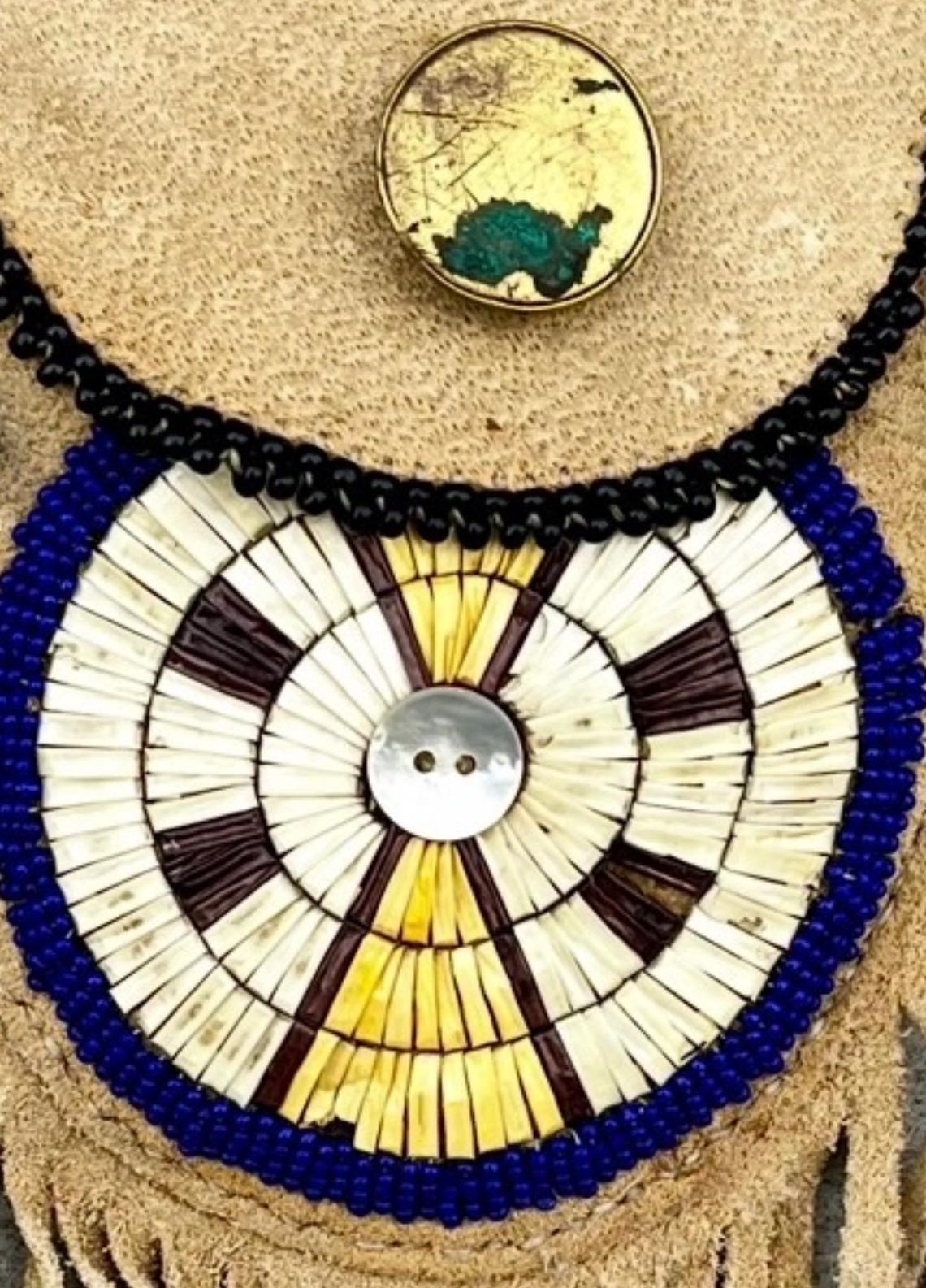 Plains Indian Style Strike a Light Bag - Quillwork & Brain-tanned Deer ...
