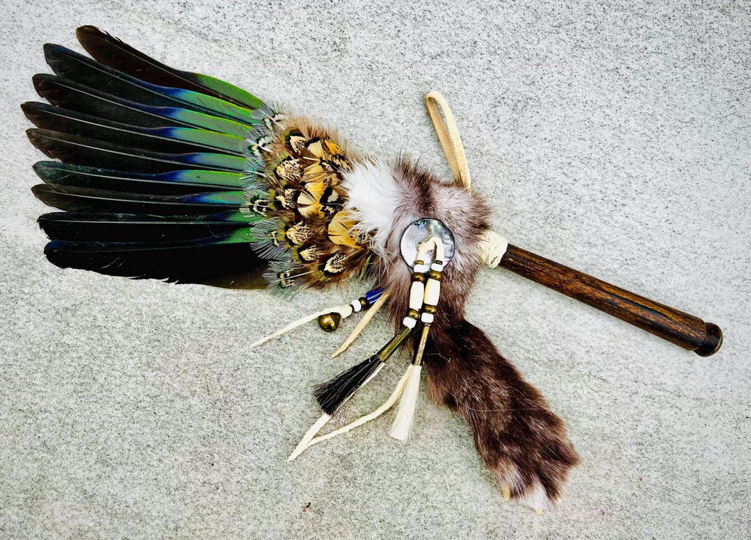 Plains Indian Style Feather Fan for Smudging Rituals and Pow Wow ...