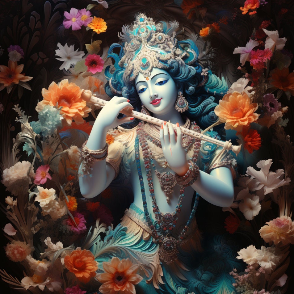 Lord Krishna: Divine Melody of Love - Etsy