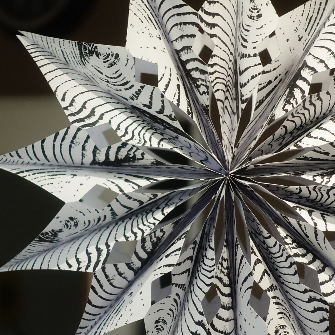 DIY 3D Paper Star Tree Ring Pattern Download - Etsy