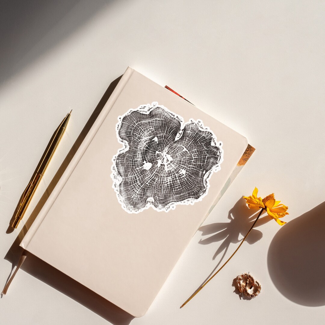 Acacia Tree Ring Print Stickers, White or Transparent, in Four ...