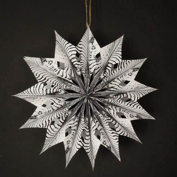 DIY 3D Paper Star Tree Ring Pattern Download - Etsy