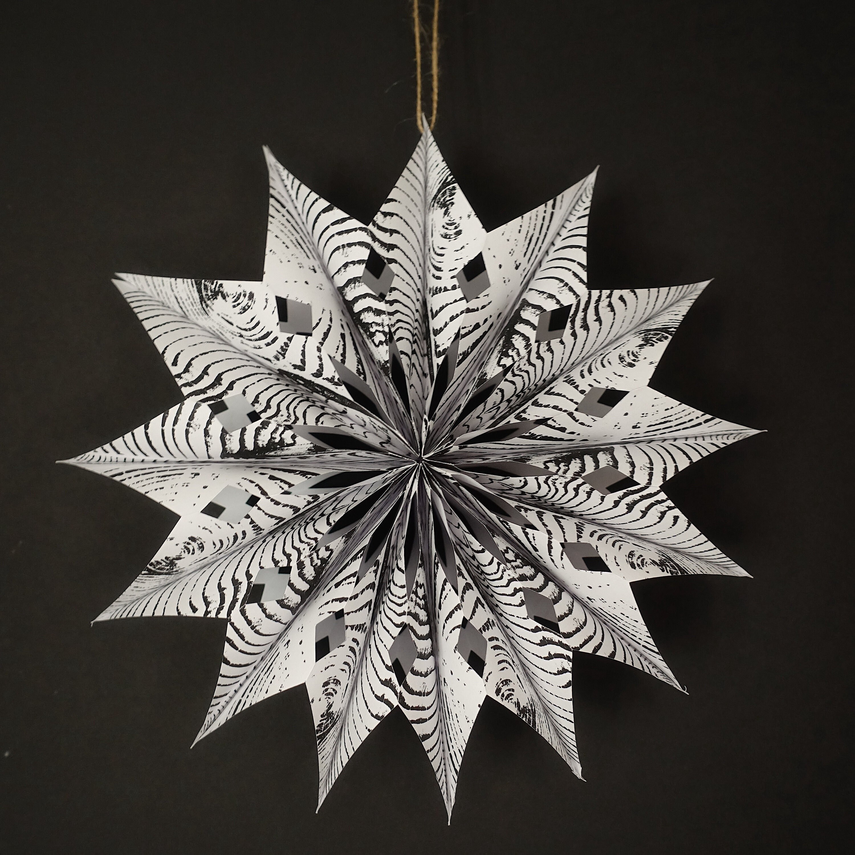 DIY 3D Paper Star Tree Ring Pattern Download - Etsy