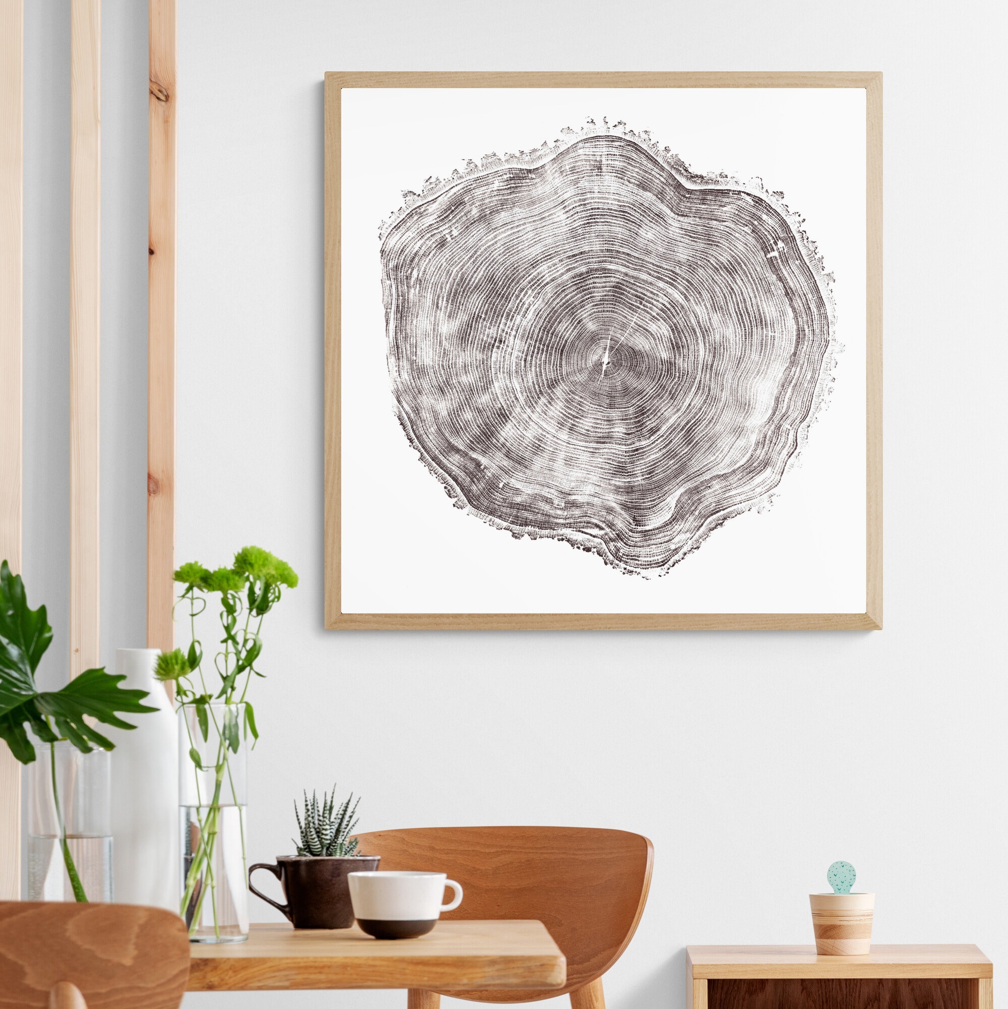 100 Year Old Oak to Download and Print, Oak Tree Ring Print, Woodcut ...