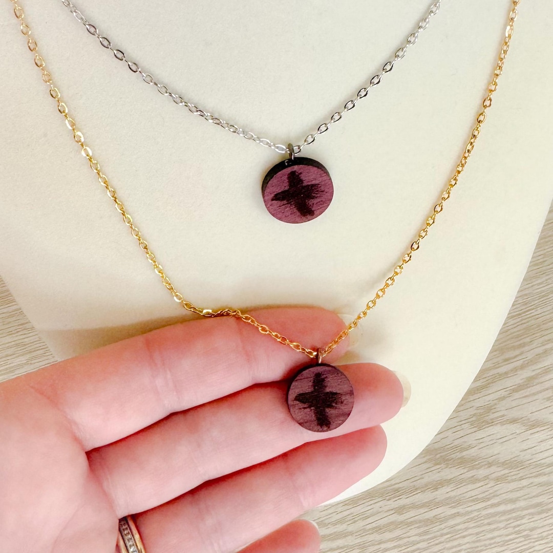 Lent Ash Cross Dust To Dust Purpleheart Wood Necklace Etsy