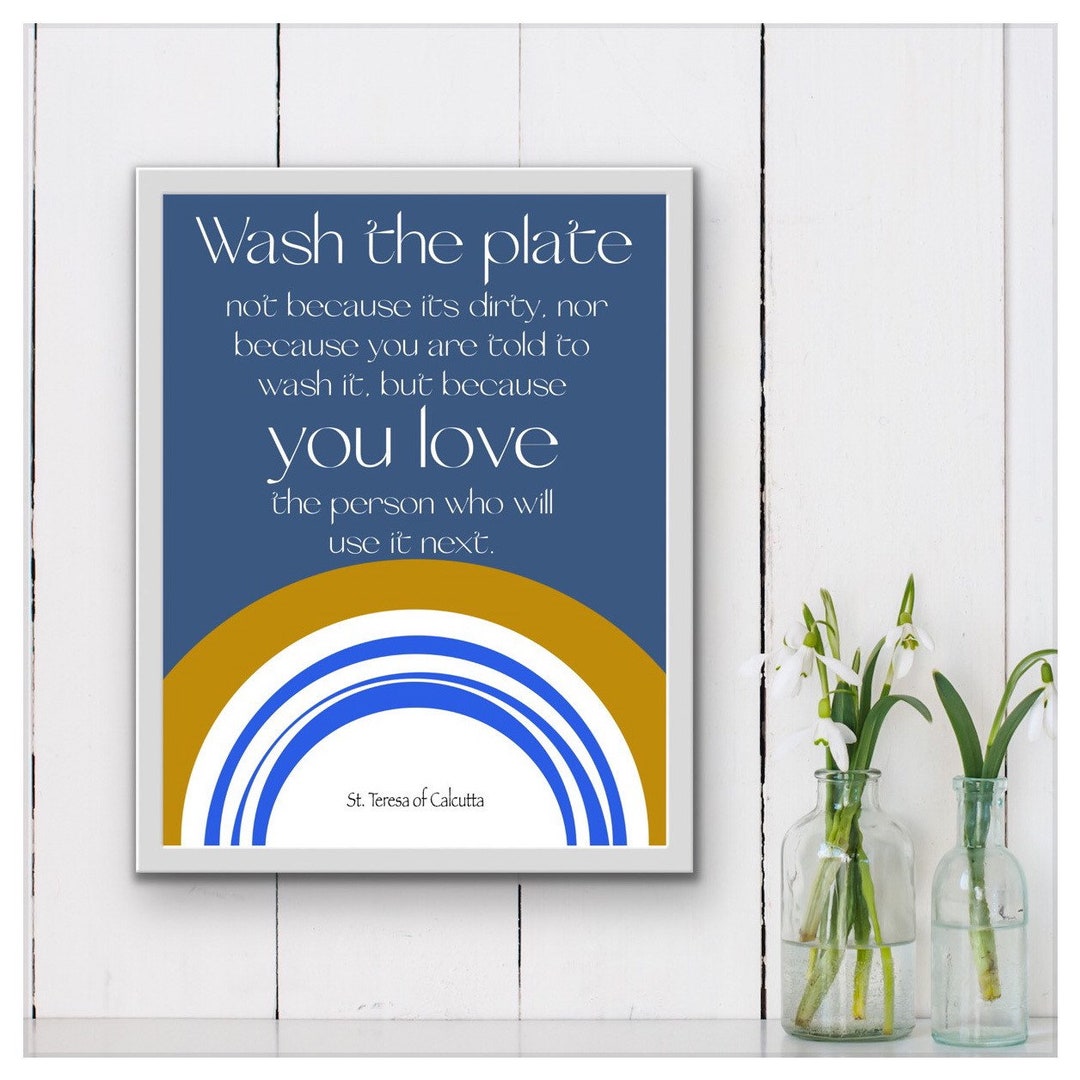 Wash the Plate Digital Download Print - St. Teresa of Calcutta - Etsy
