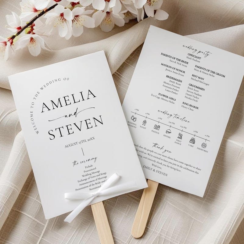 Double Side Program Fan - Etsy