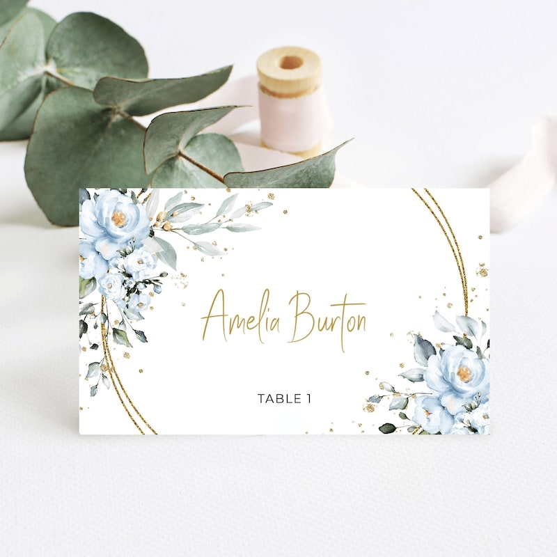 Blue Place Cards - Etsy