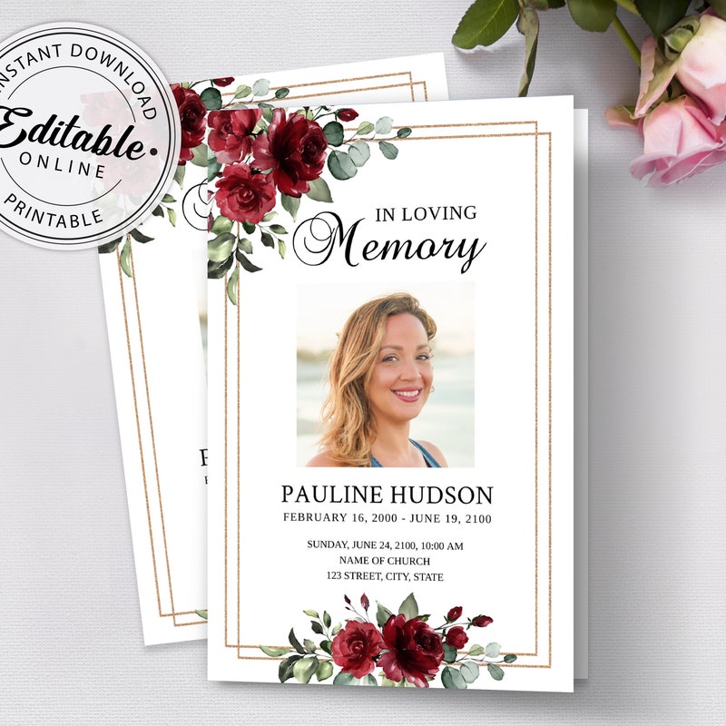 Maroon Funeral Obituary - Etsy