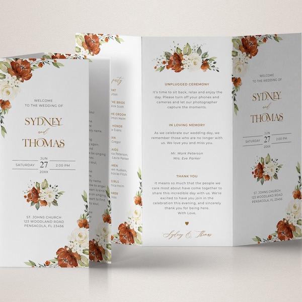 Fall Wedding Program - Etsy