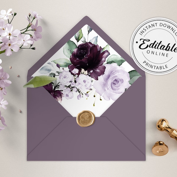 Purple Envelope - Etsy