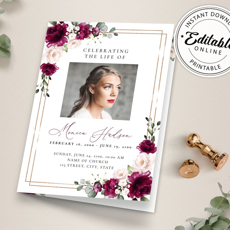 Maroon Funeral Obituary - Etsy