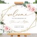 Boho Greenery Wedding Welcome Sign Template With Pink Roses - Etsy