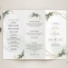 Trifold Wedding Program Template, Greenery Trifold Wedding Brochure ...
