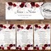 Burgundy Wedding Seating Table Cards, Marsala Find Your Table , Seat ...