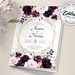 Folded Wedding Program Template With Purple Roses, Dark Plum Wedding ...