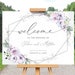 Boho Greenery Wedding Welcome Sign Template With Lavender Roses ...