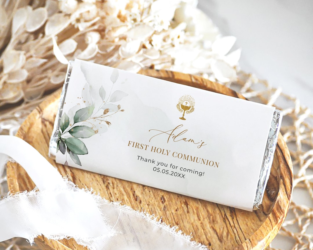 First Holy Communion Chocolate Wrapper Template, Aldi/hershey's Candy ...