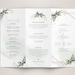 Trifold Wedding Program Template, Greenery Trifold Wedding Brochure ...