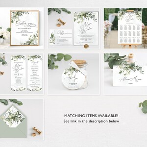 Boho Greenery Wedding Welcome Sign Template With Eucalyptus | Etsy