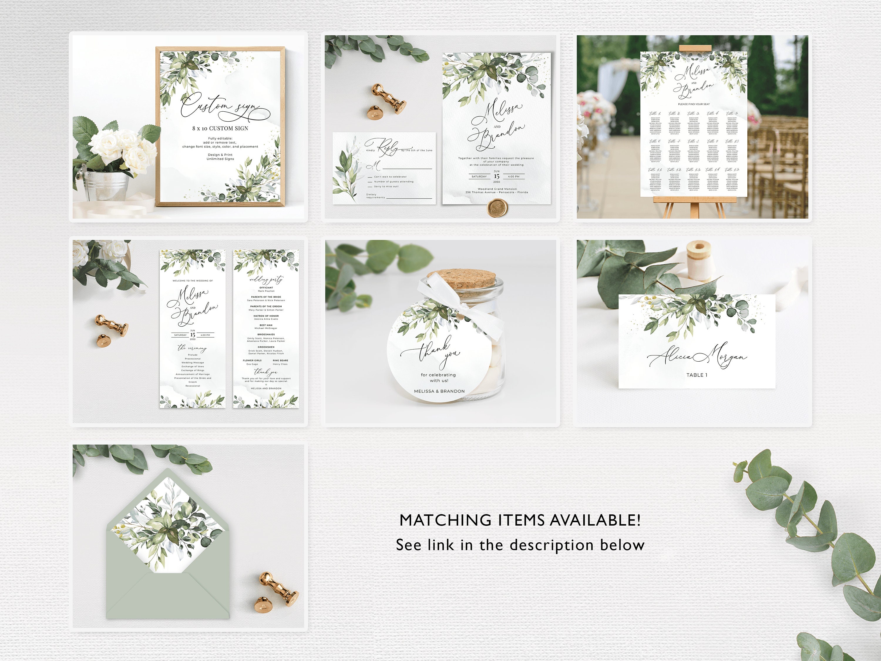 Boho Greenery Wedding Welcome Sign Template With Eucalyptus | Etsy