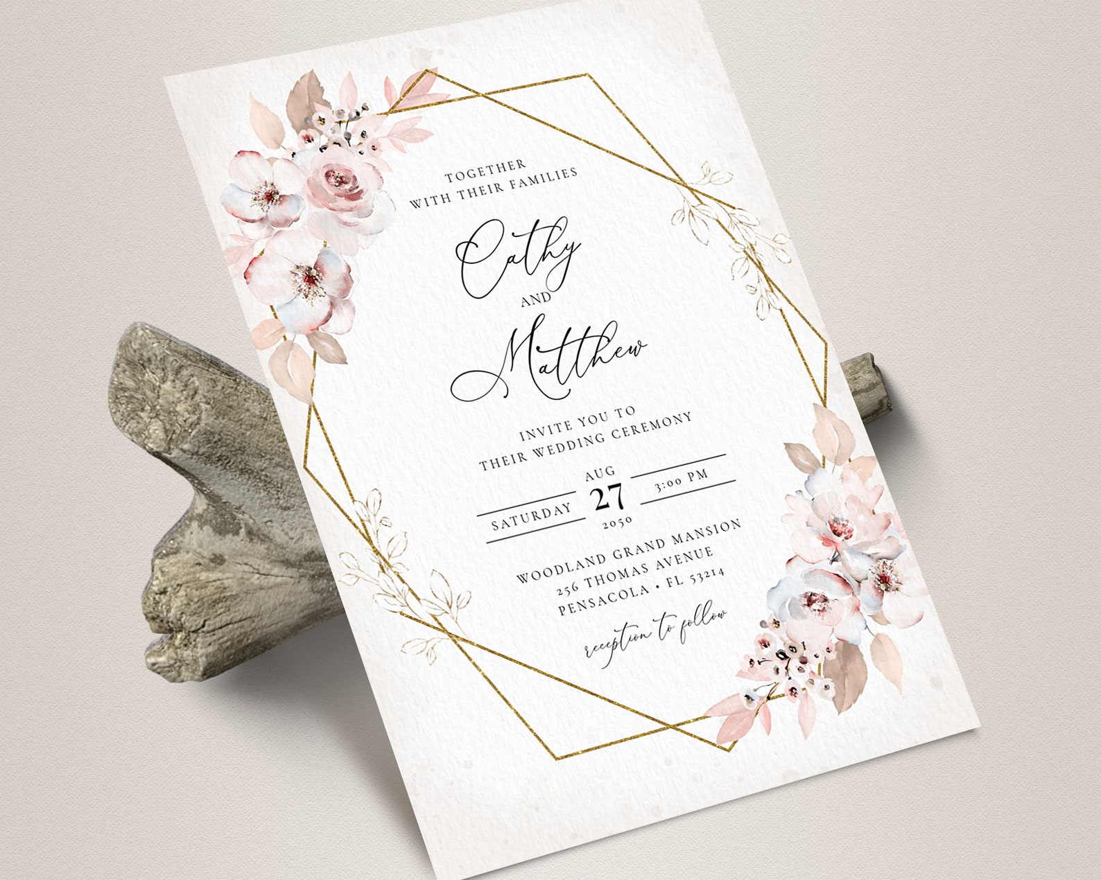 Boho Rustic Invitation Template Set Rustic Wedding Invite - Etsy