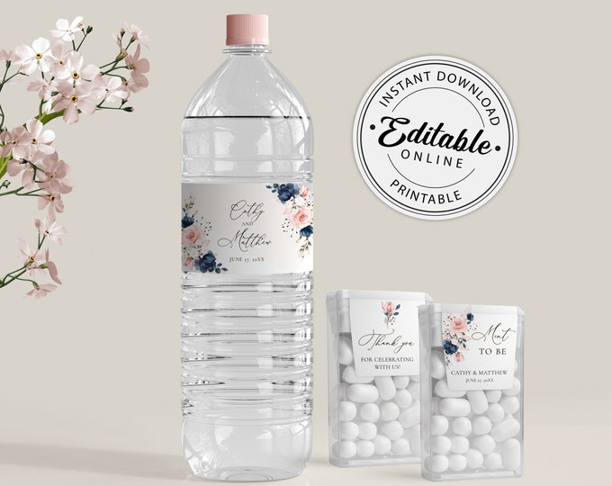 Water Bottle Label and Tic Tac Label Template • INSTANT DOWNLOAD ...