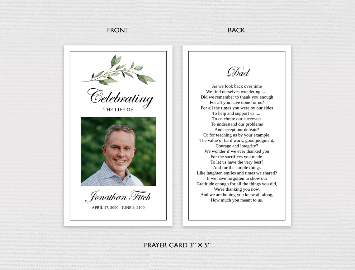 Funeral Templates Bundle Printable Funeral Memory Bundle in - Etsy