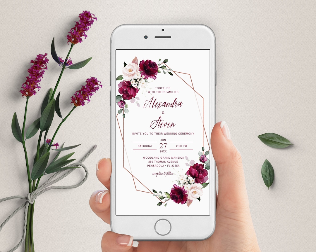 Electronic Wedding Invitation Template, Wedding Smartphone Invite ...