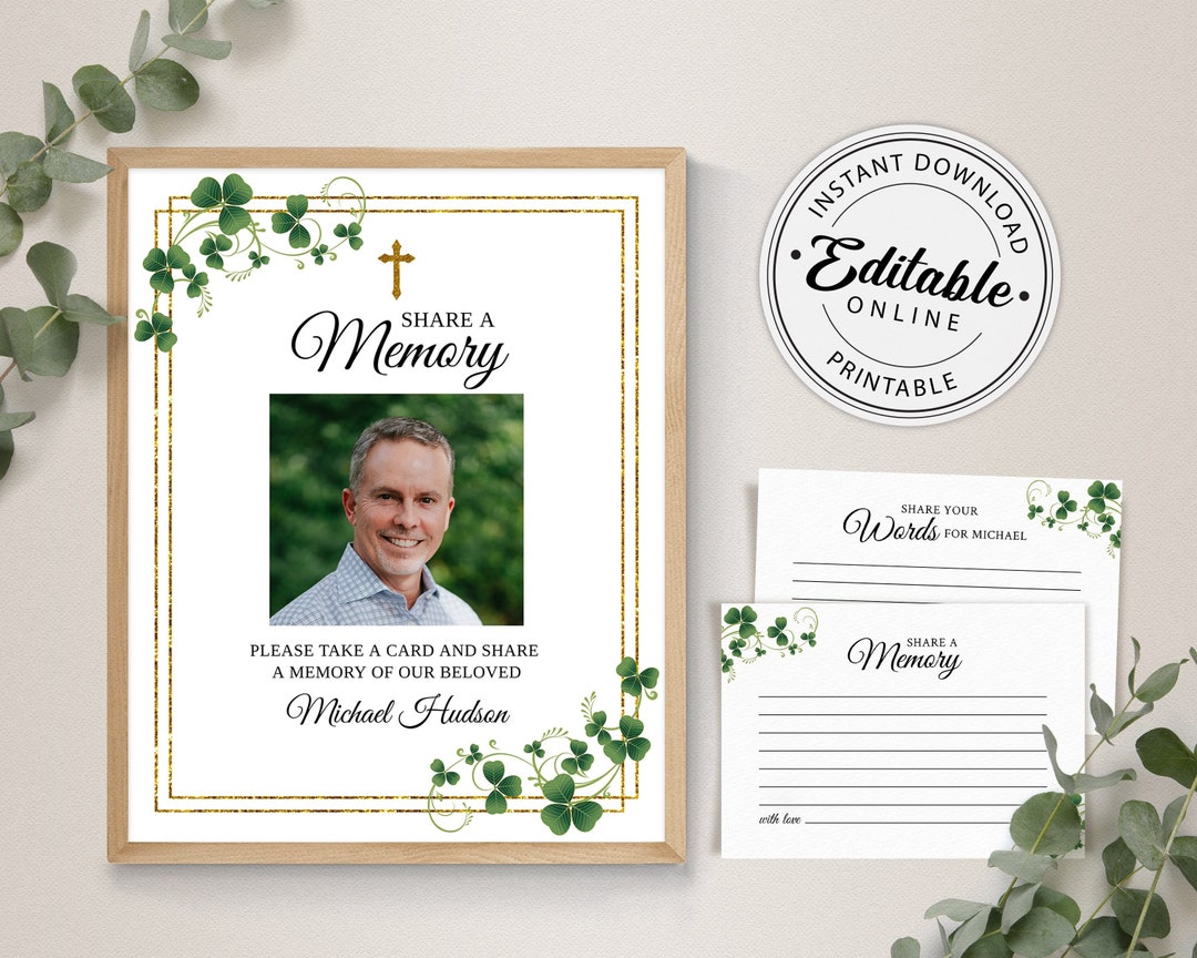 Share a Memory Sign and Cards Template • INSTANT DOWNLOAD • Editable ...