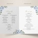 Folded Wedding Program Template With Dusty Blue Roses Wedding - Etsy