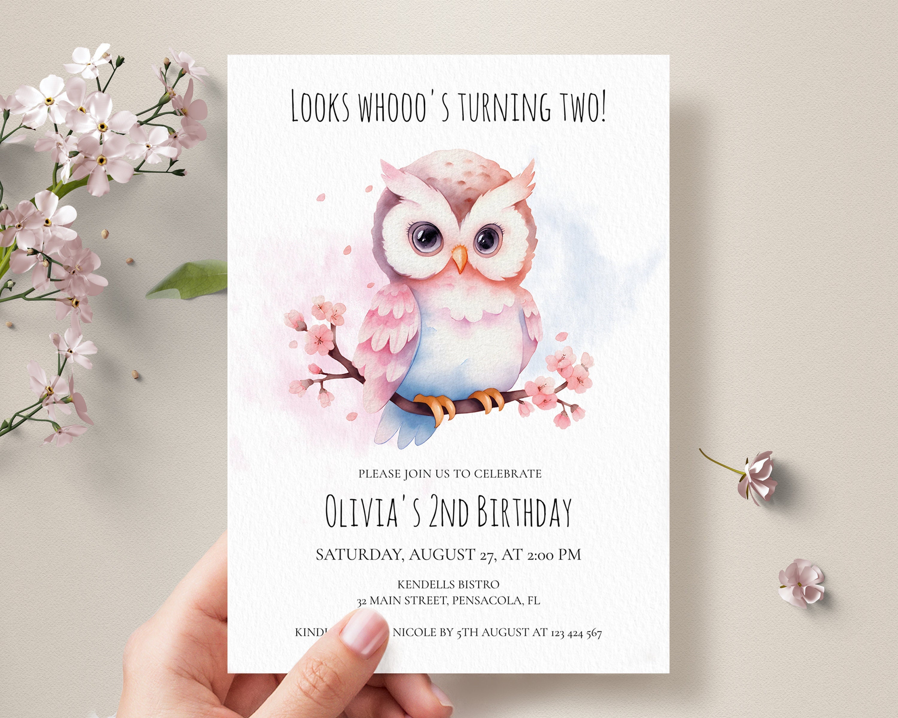 Owl With Mustache Invitations