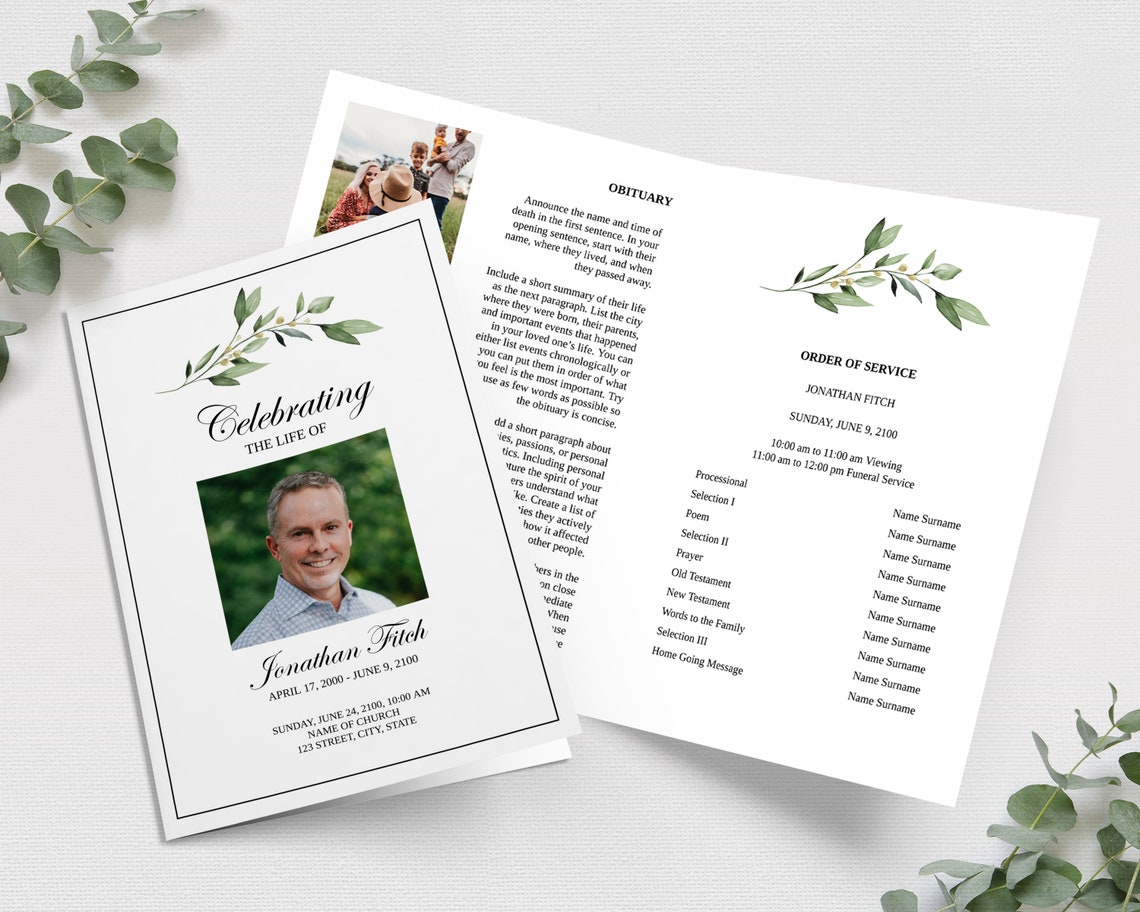 Funeral Templates Bundle Printable Funeral Memory Bundle in - Etsy
