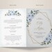 Folded Wedding Program Template With Dusty Blue Roses Wedding - Etsy