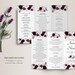 Trifold Wedding Program Template With Purple Roses Dark Plum - Etsy