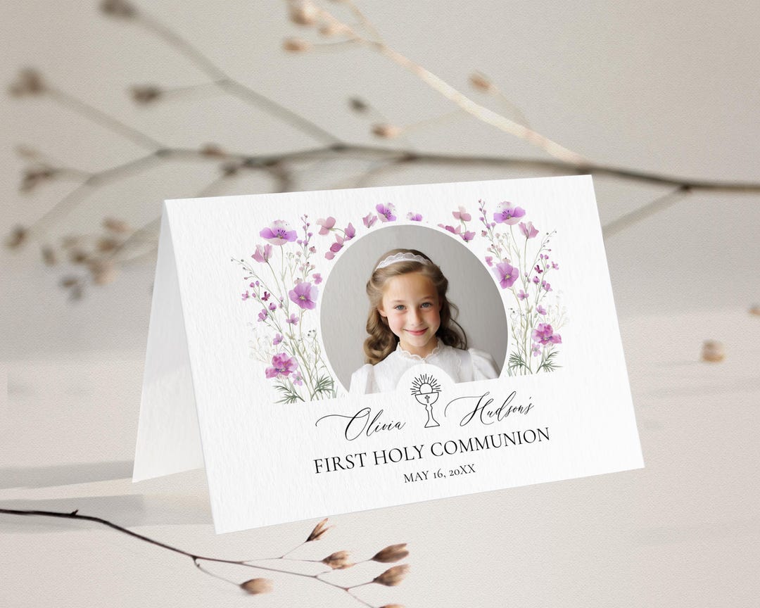First Holy Communion Thank You Card Template, Thank You Note Template ...