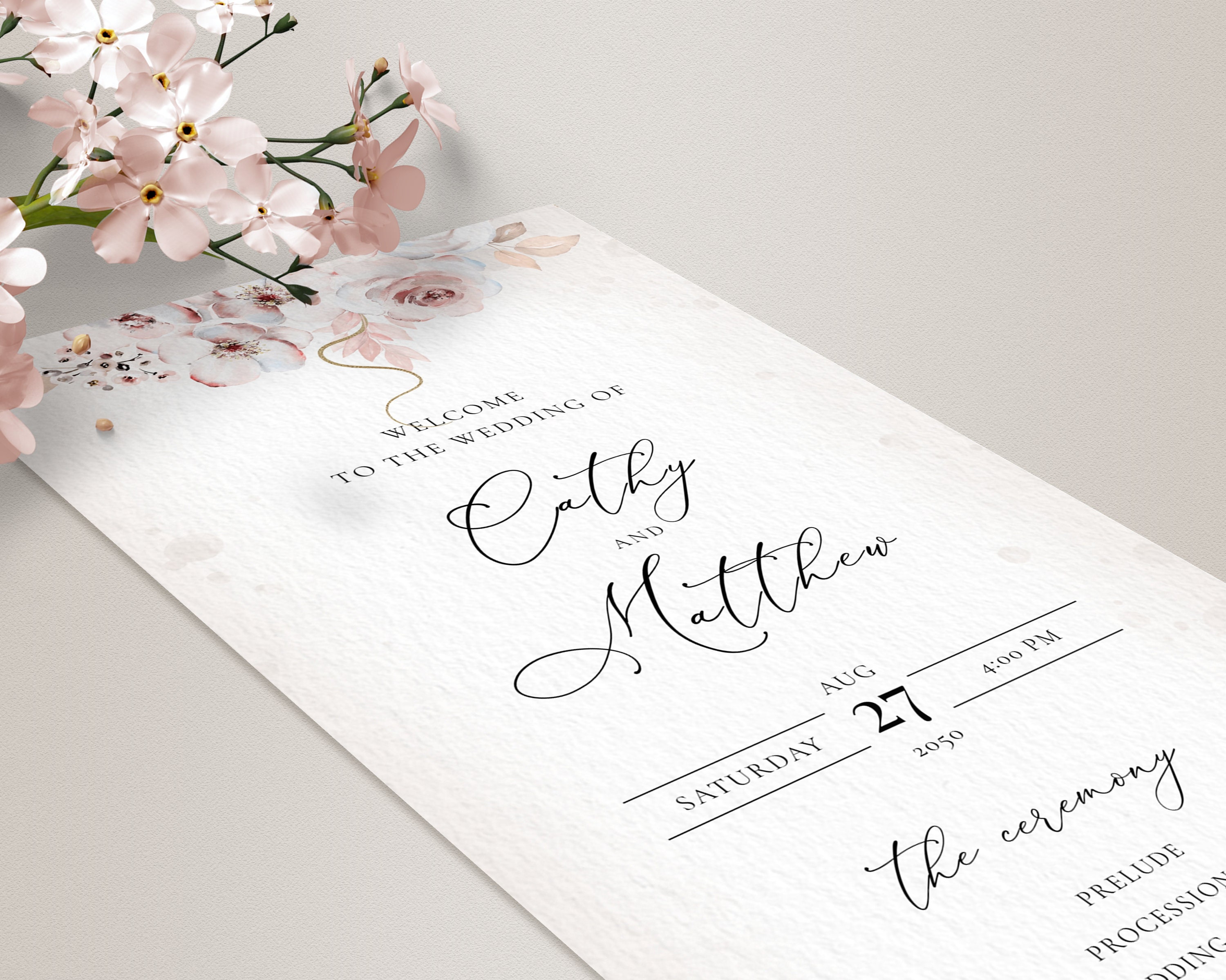 Boho Rustic Wedding Program Template INSTANT DOWNLOAD - Etsy UK