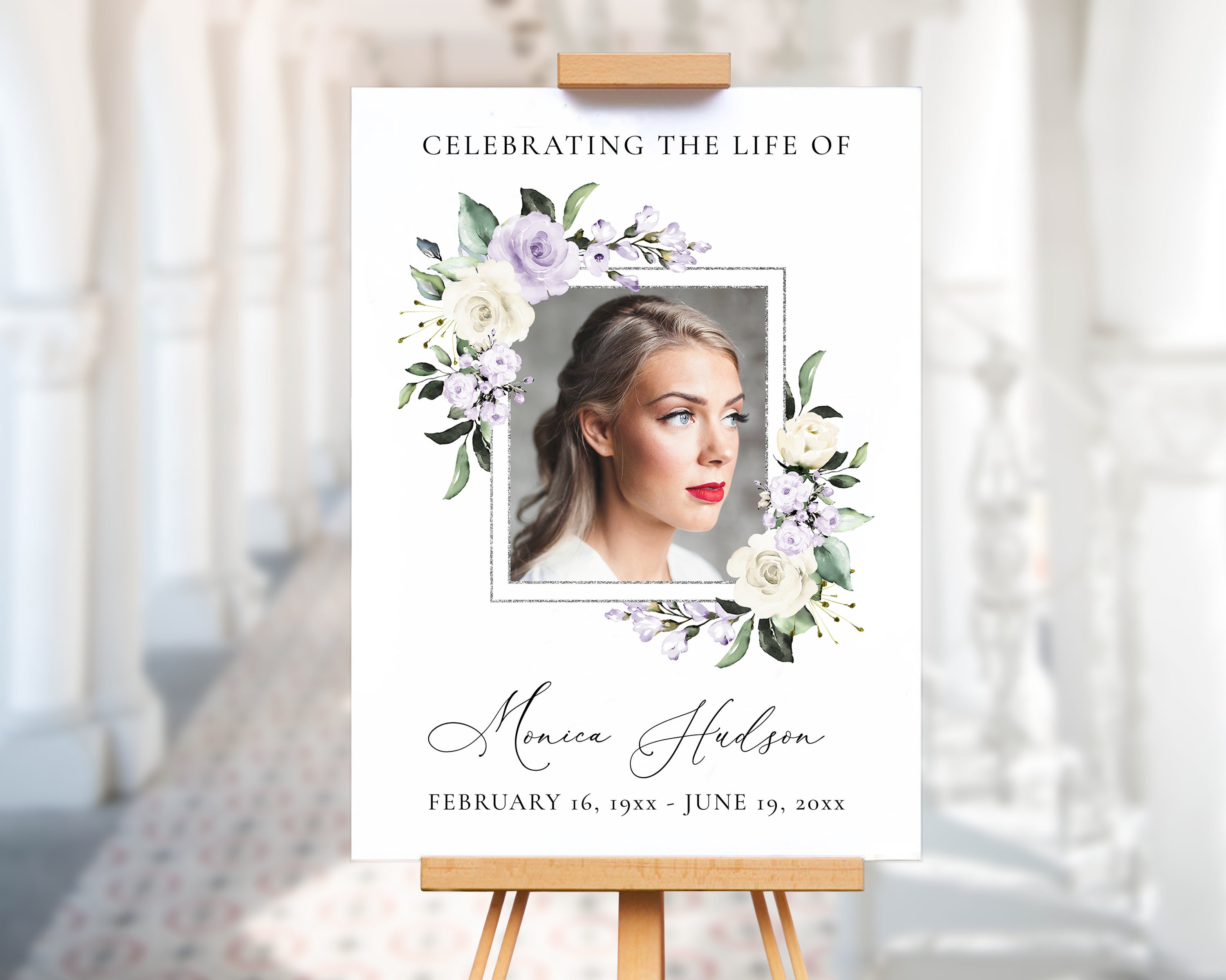 Editable Funeral Welcome Sign Template With Lavender and White | Etsy