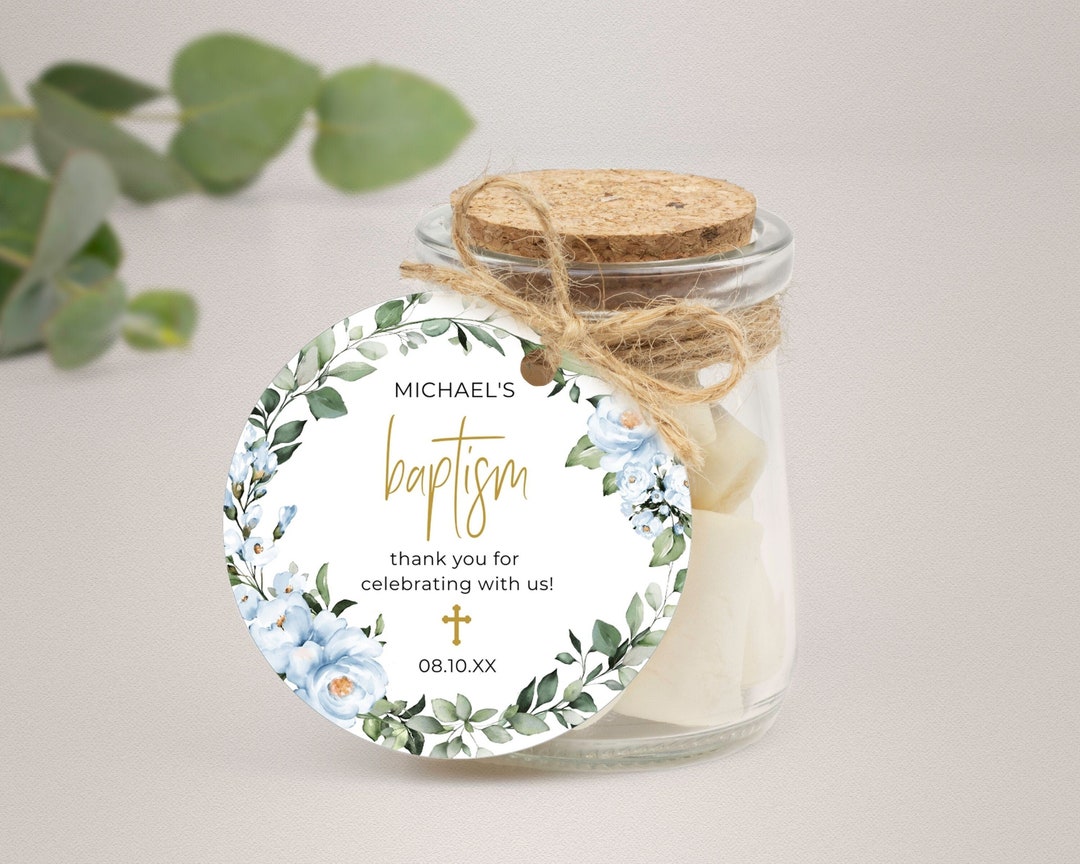 Blue Roses Gift Favor Tags Template, Printable Stickers (Instant ...