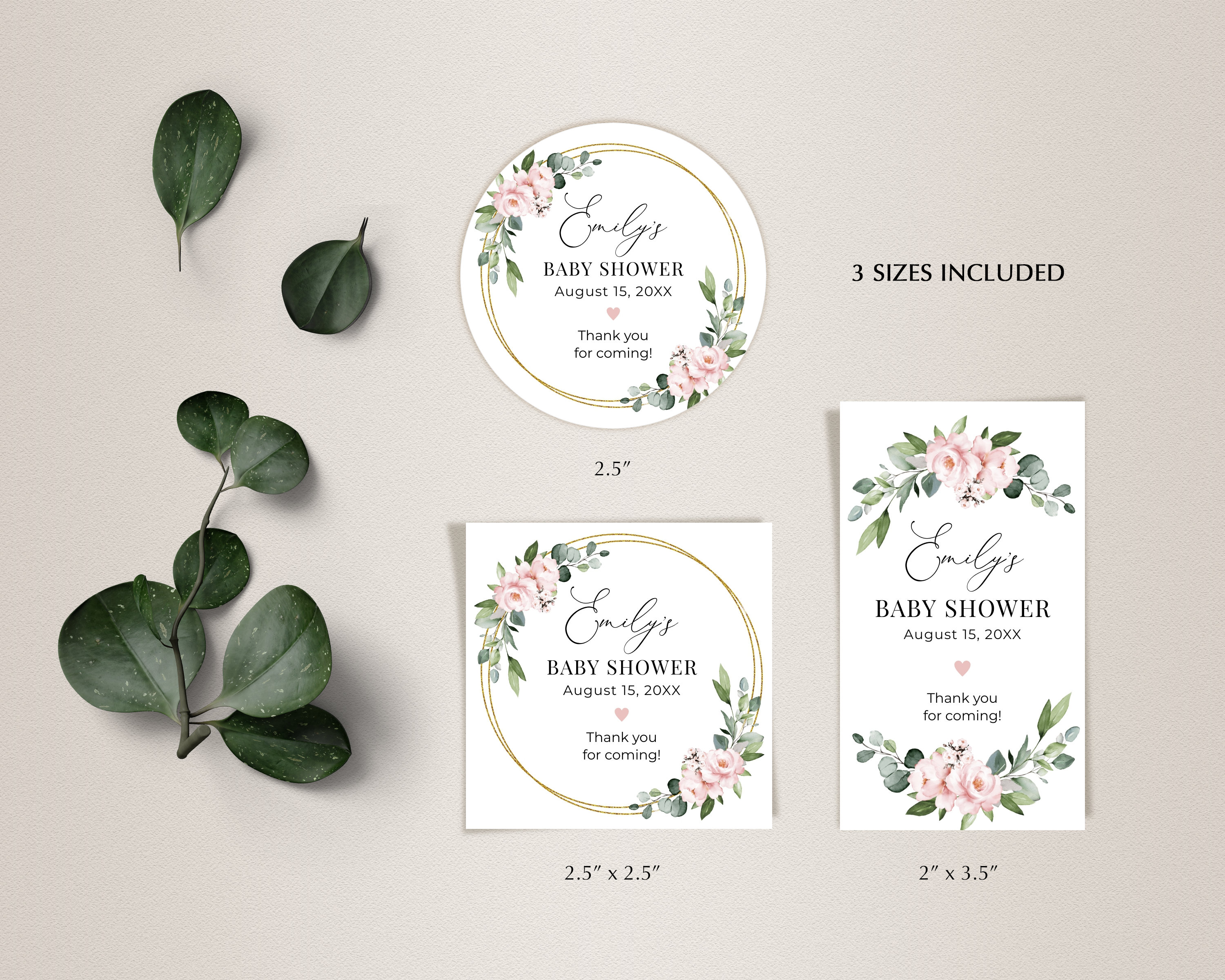 Baby Shower Gift Favor Tags Template Thank You Tag Template | Etsy