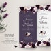 Trifold Wedding Program Template With Purple Roses Dark Plum - Etsy