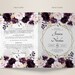 Folded Wedding Program Template With Purple Roses, Dark Plum Wedding ...