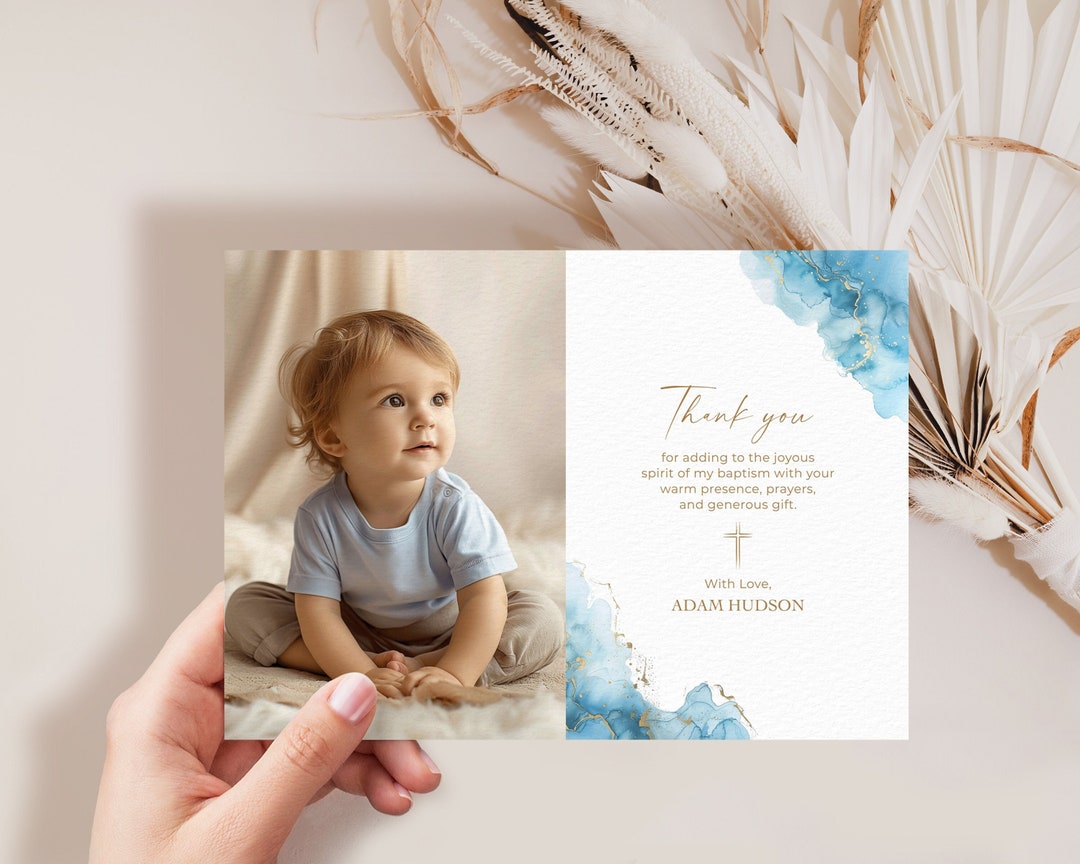 Baptism/christening Thank You Card Template, Thank You Note Template ...