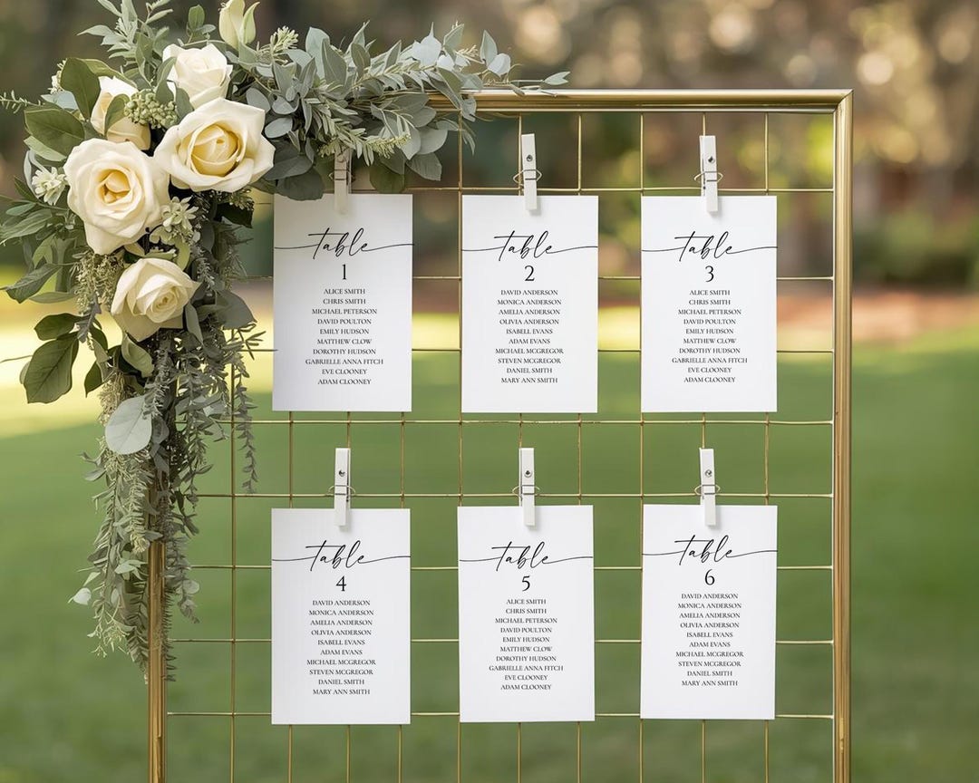 Modern Seating Table Cards Template • Editable & Printable • Instant ...