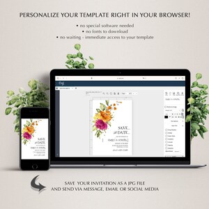 Hot Pink and Orange Save the Date Template, Wedding Date Reservation ...