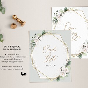 Boho Greenery Custom Sign With White Roses, Portrait and Landscape ...