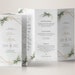 Trifold Wedding Program Template, Greenery Trifold Wedding Brochure ...