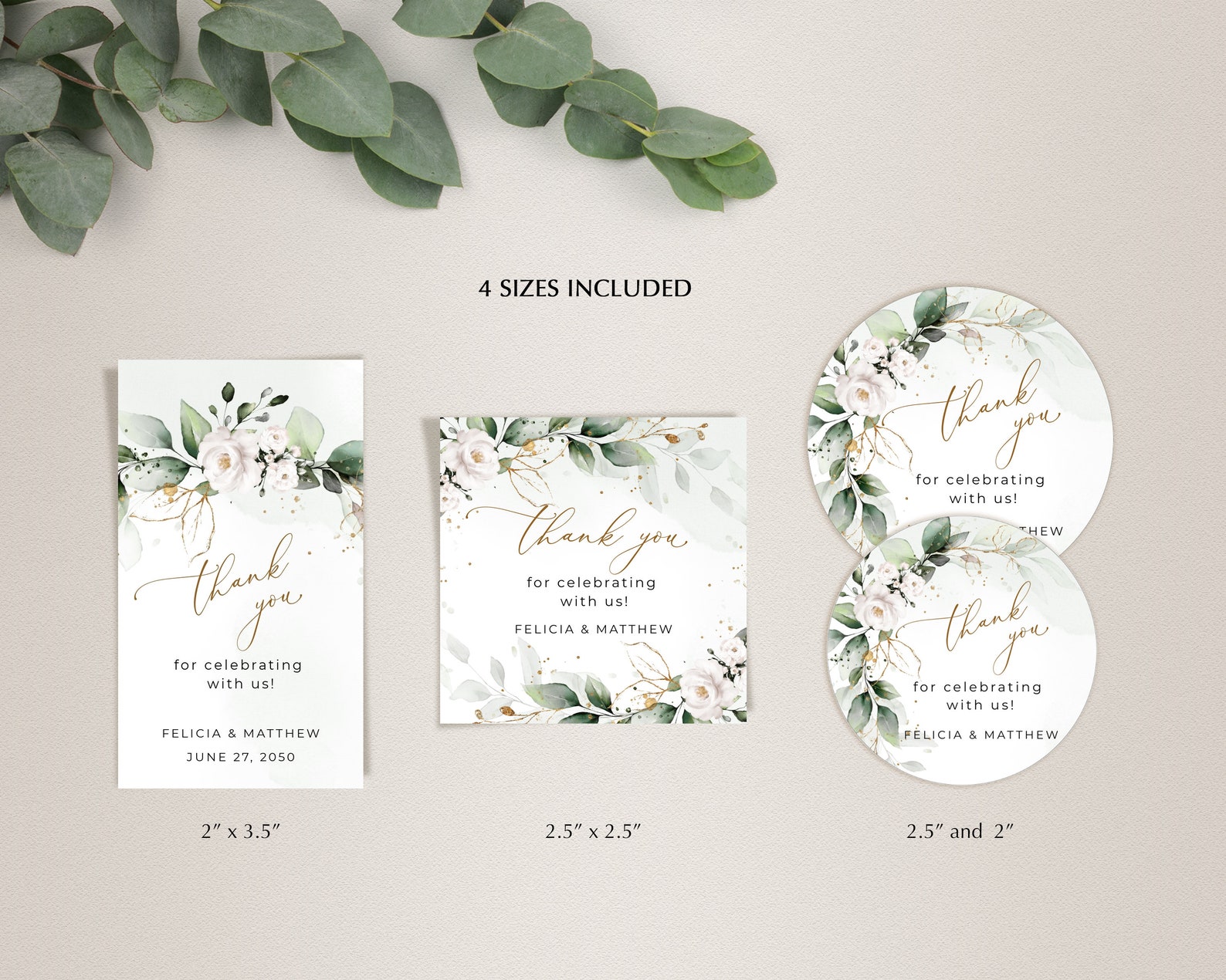 Greenery Favor Tags Template Bohemian Gift Labels/stickers | Etsy